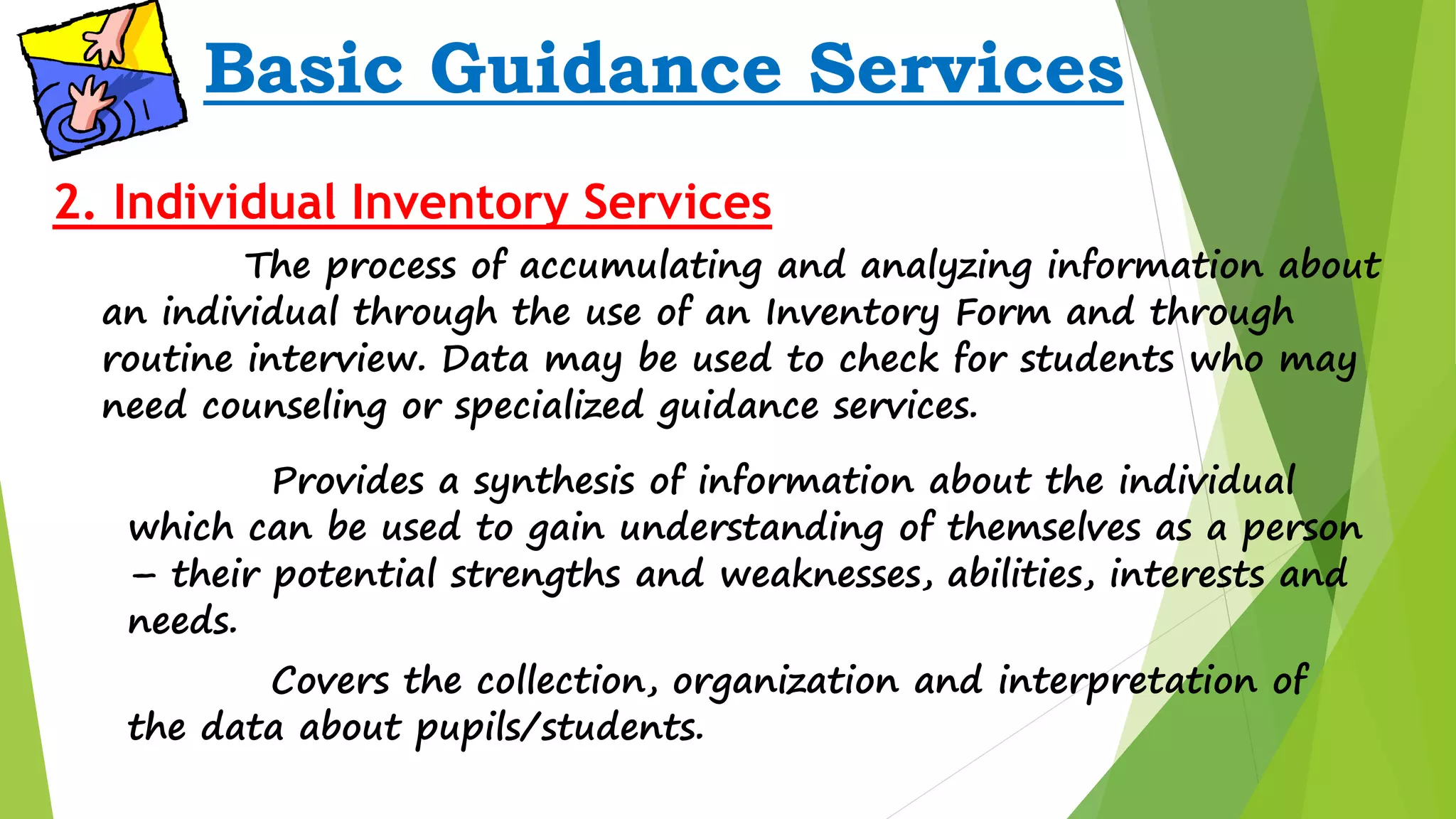 Guidance & counseling: Guidance Services | PPTX