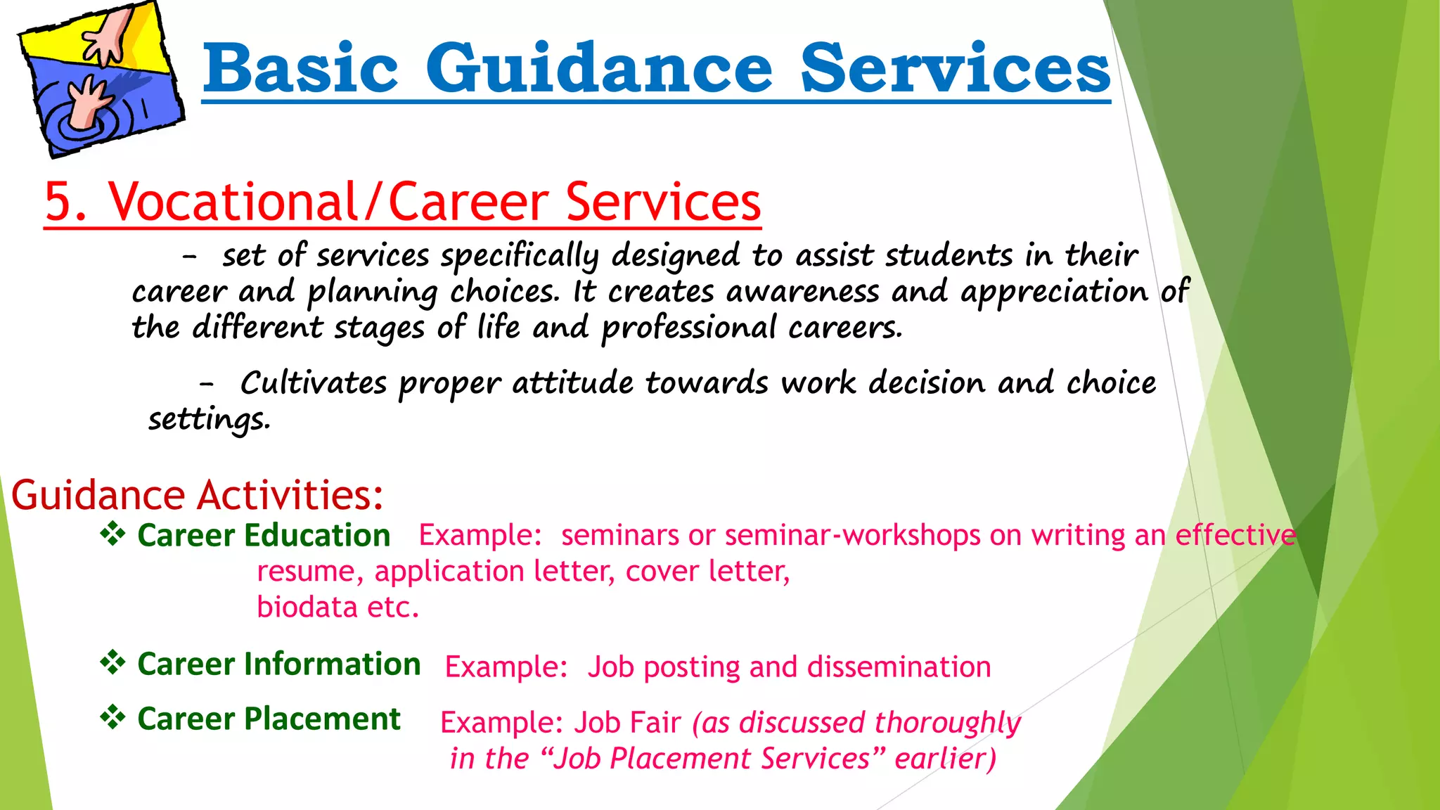 Guidance & counseling: Guidance Services | PPTX