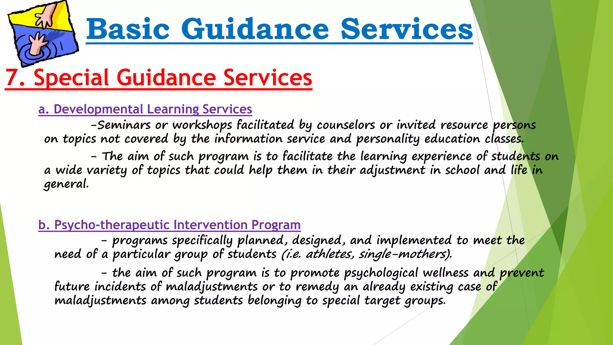 Guidance & counseling: Guidance Services | PPTX