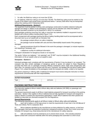 Guidance documentonthetransportoflibatt 2010 | PDF