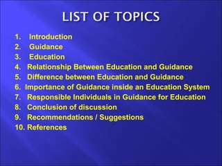 Guidance & Education | PPT
