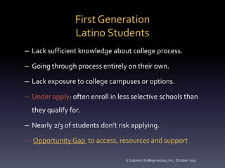 College Access for First Generation Latino Students | PPTX