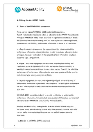 Guidance for aa1000 as 2008 assurance providers | PDF