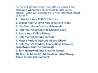 Guidance for gifted children | PPTX
