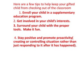 Guidance for gifted children | PPTX