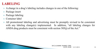 Guidance for industry changes to an approved nda or anda | PPTX