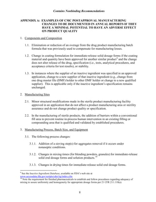 Guidance for industry cmc postapproval manufacturing changes to be ...