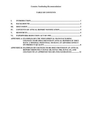 Guidance for industry cmc postapproval manufacturing changes to be ...