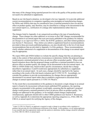 Guidance for industry cmc postapproval manufacturing changes to be ...