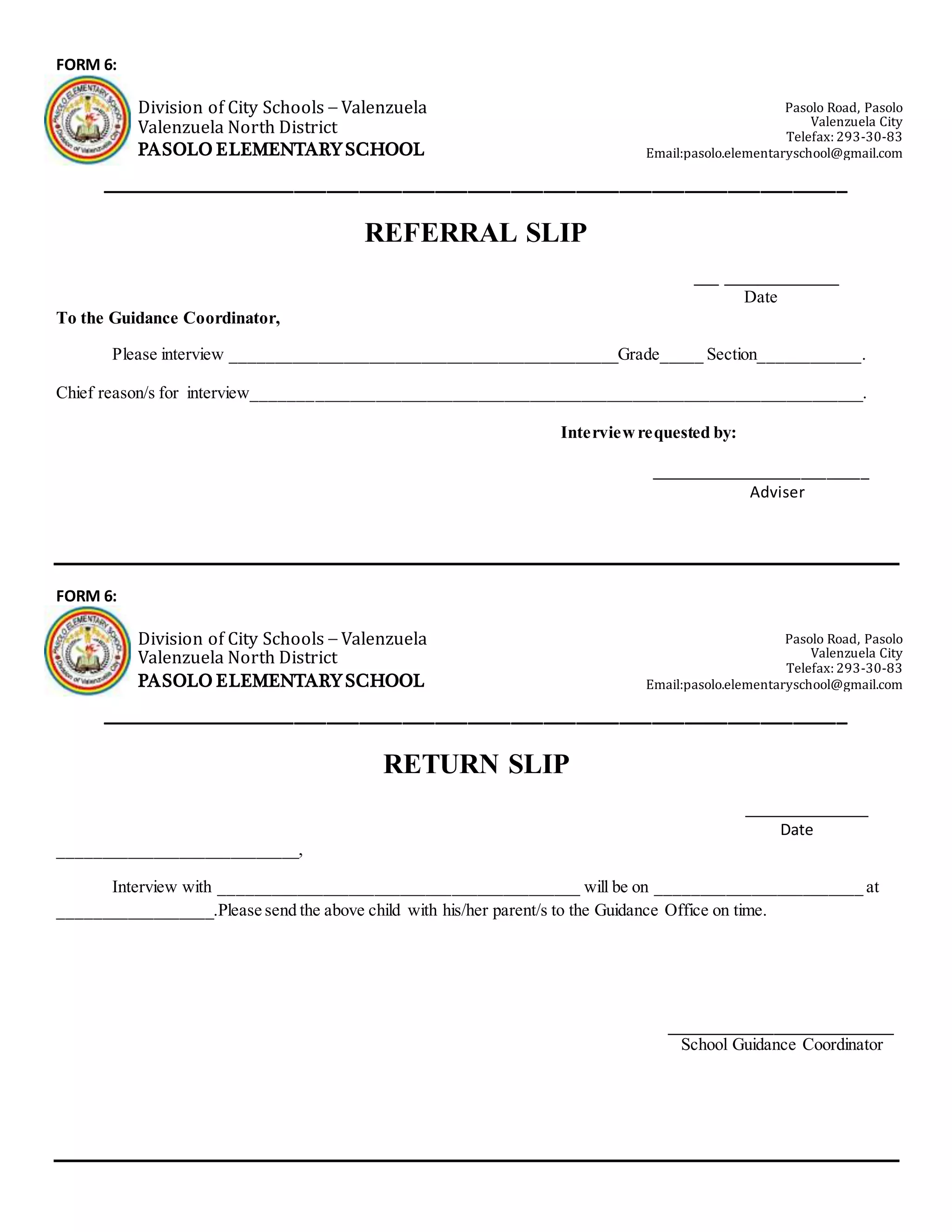 Guidance forms | DOCX