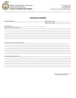 Guidance forms | DOCX