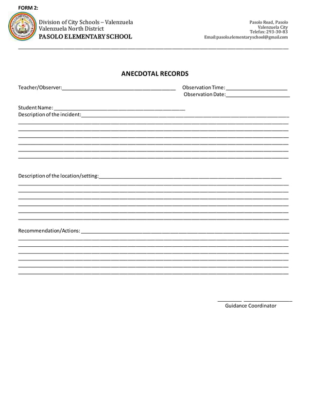 Guidance forms | DOCX | Factual | Genres