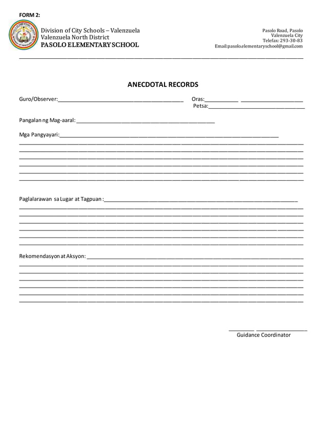 Guidance forms | DOCX | Factual | Genres