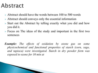 Guidance for project report writting . | PPTX