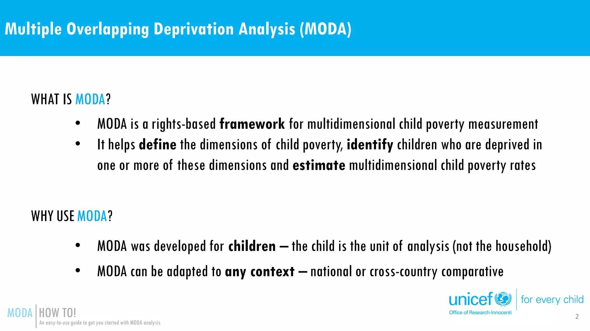 Multiple Overlapping Deprivation Analysis (MODA): HOW-TO GUIDE | PDF