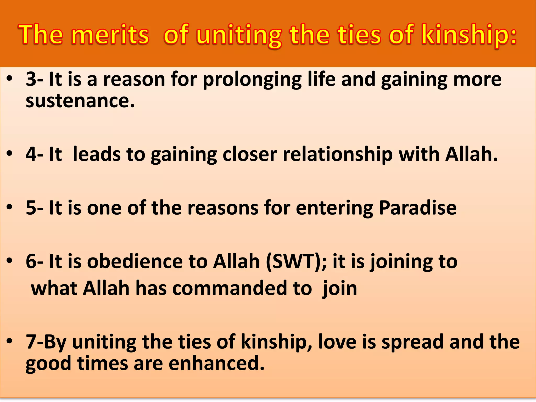Guidance of islam on rights of relatives and maintaining ties of ...