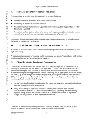 FDA GUIDANCE: Oversight Of Clinical Investigations Risk Based Approach ...