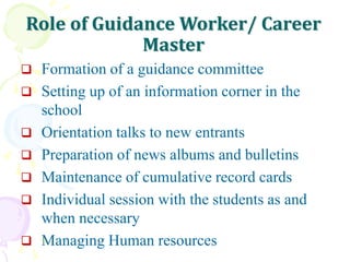 Role of Guidance personnale | PPTX