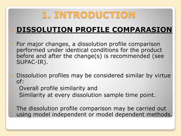 Guidance requirement for evaluation of similarity factor (f2) across ...