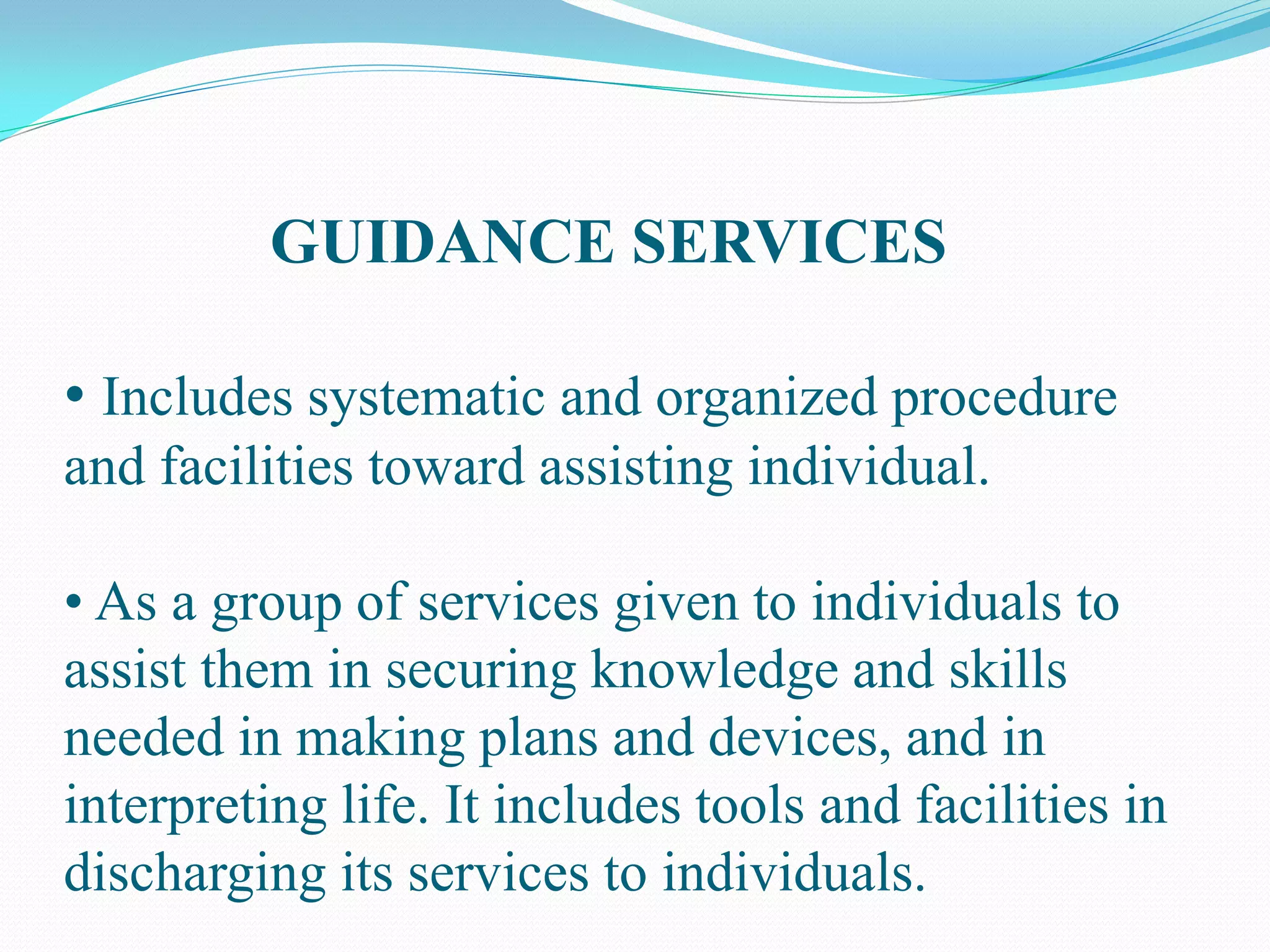 Guidance services | PDF