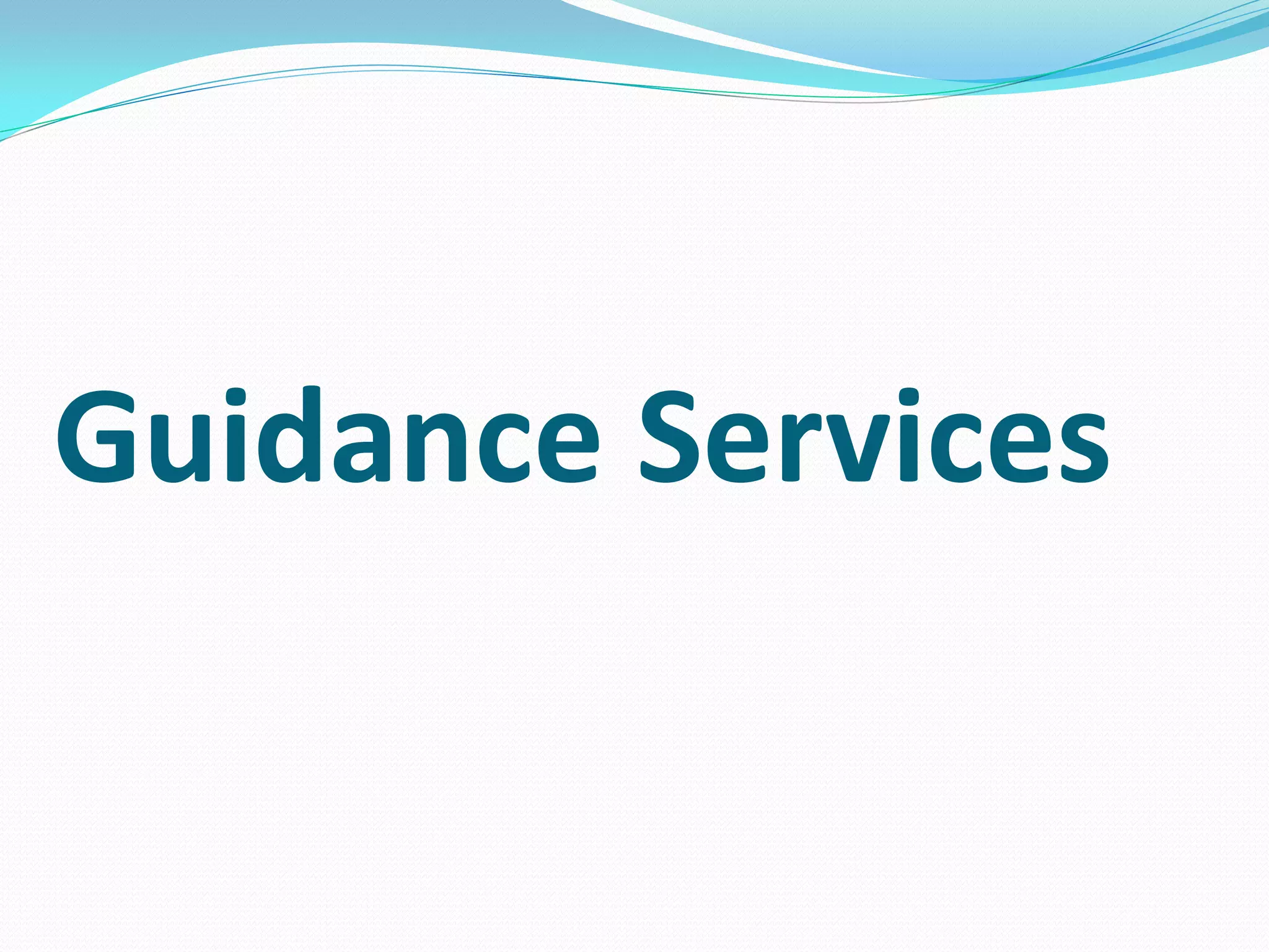 Guidance services | PDF