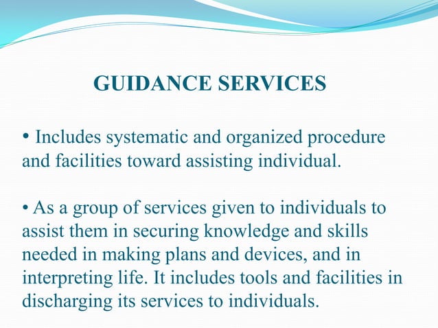 Guidance services | PDF