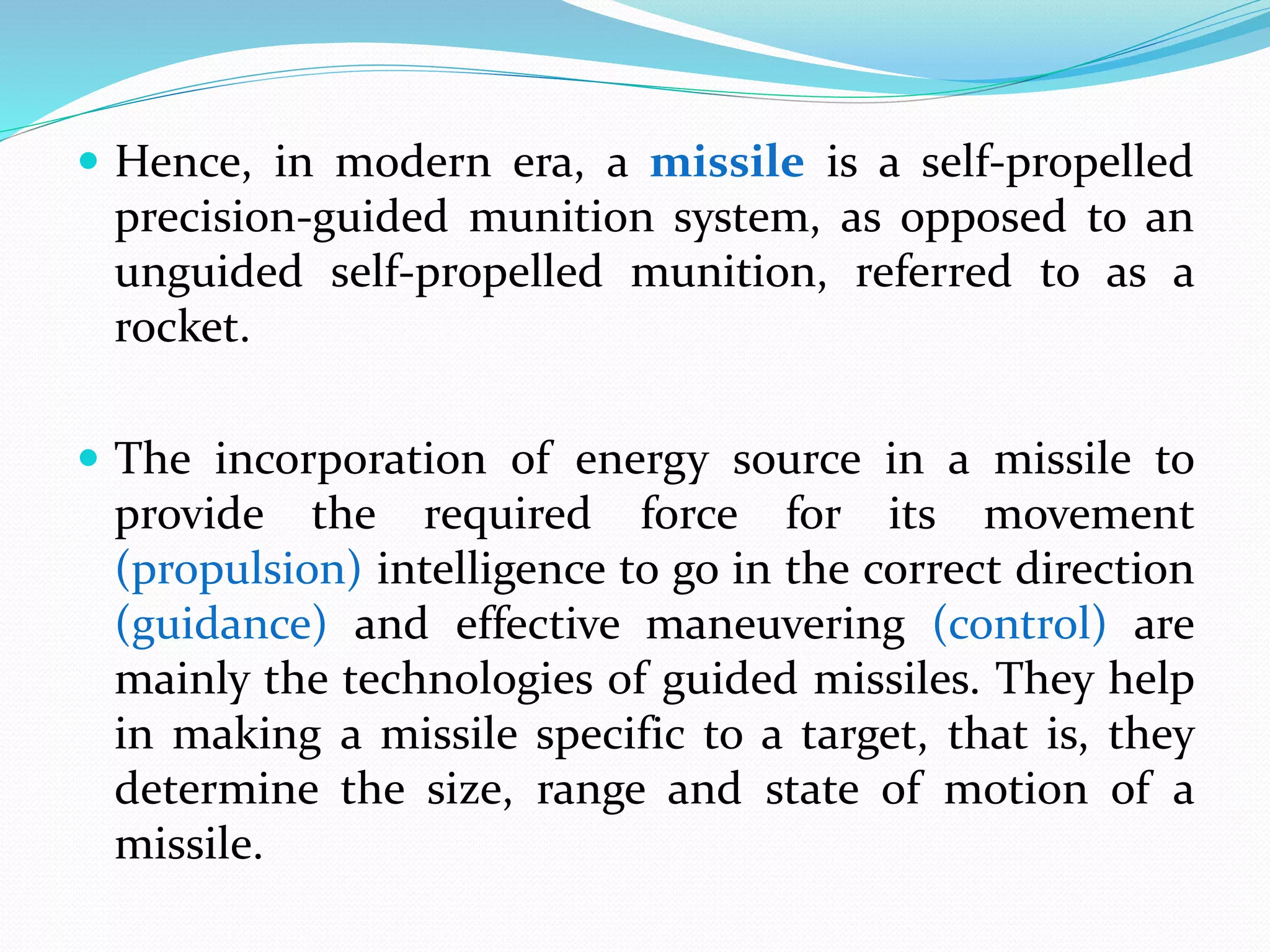 Guidance system in missiles | PPTX