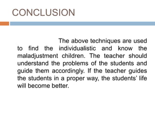 Guidance techniques in adjustment | PPTX | Education