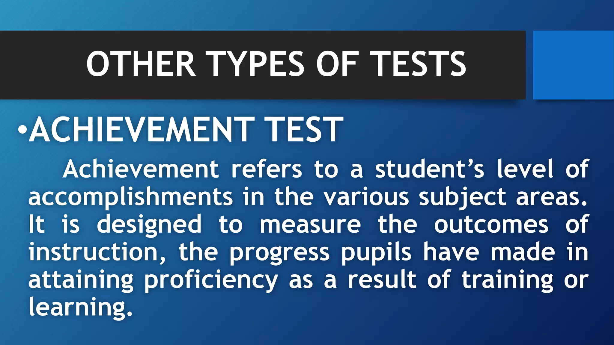 Guidance TYPES OF TEST | PPTX