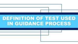 Guidance TYPES OF TEST | PPTX