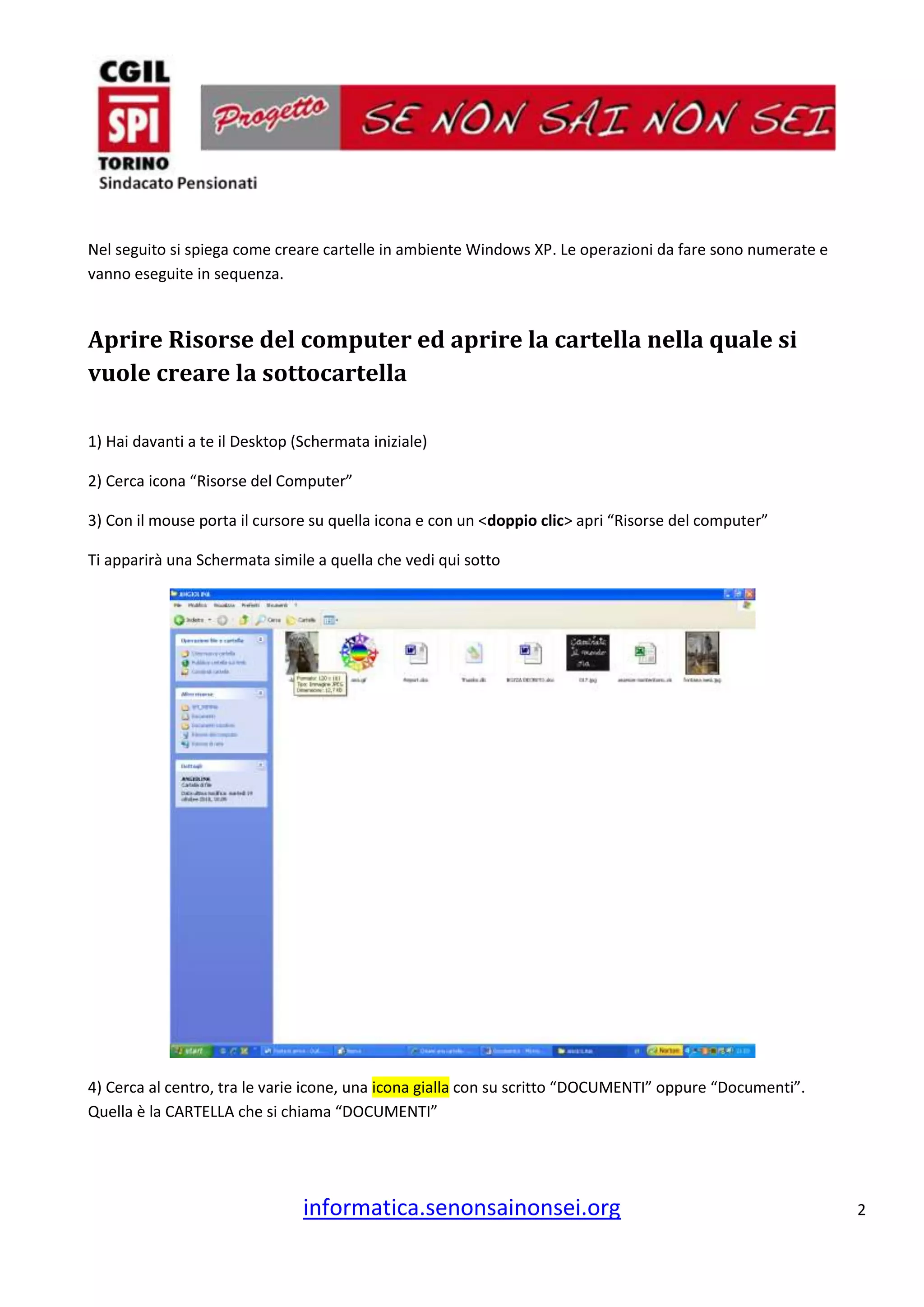 Guida passo passo per creare cartelle | DOCX