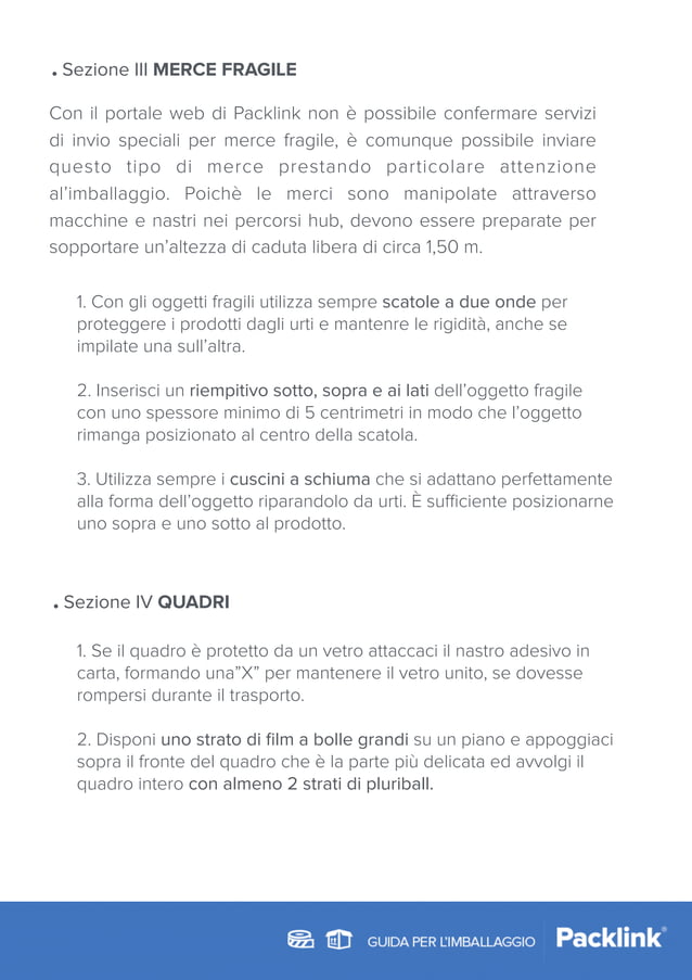 Guida Imballaggio Packlink | PDF