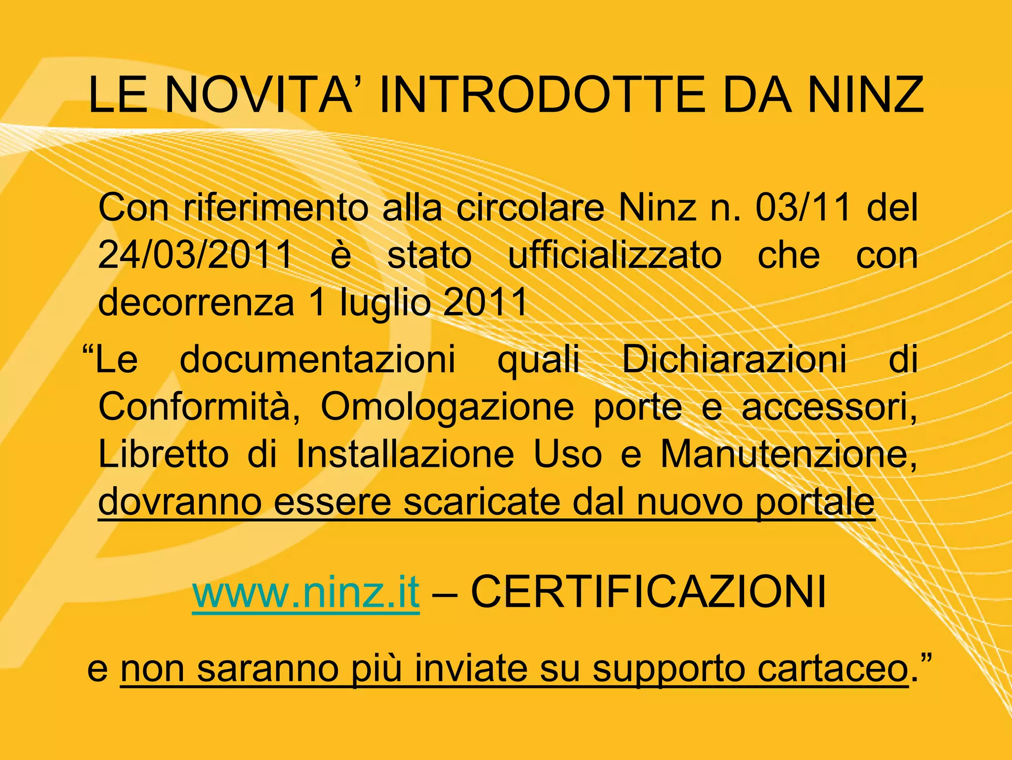 Guida pratica alle certificazioni Ninz | PDF