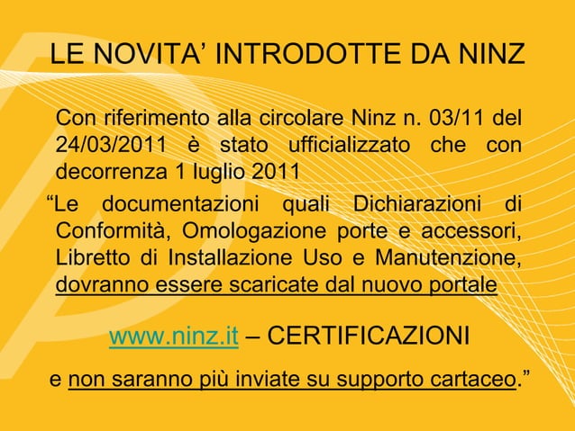 Guida pratica alle certificazioni Ninz | PDF