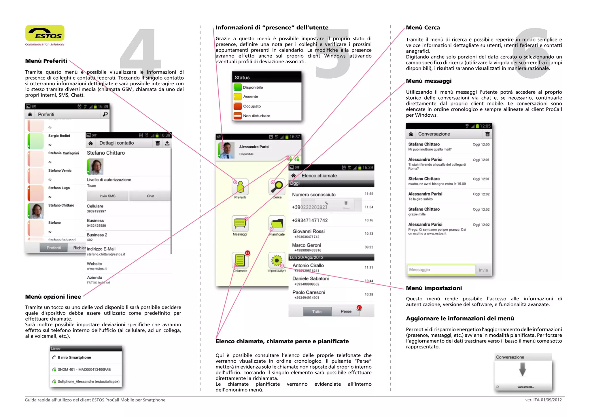 Guida rapida di Estos ProCall 4 Plus | PDF