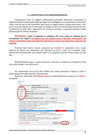 GUIDA RAPIDA ALL'USO DI SLPCT - Manuale di emergenza per il Processo ...