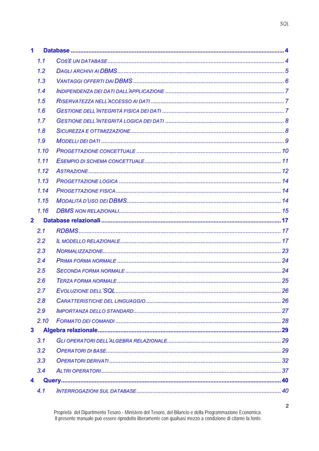 Guida Database SQL | PDF | Databases | Computer Software and Applications