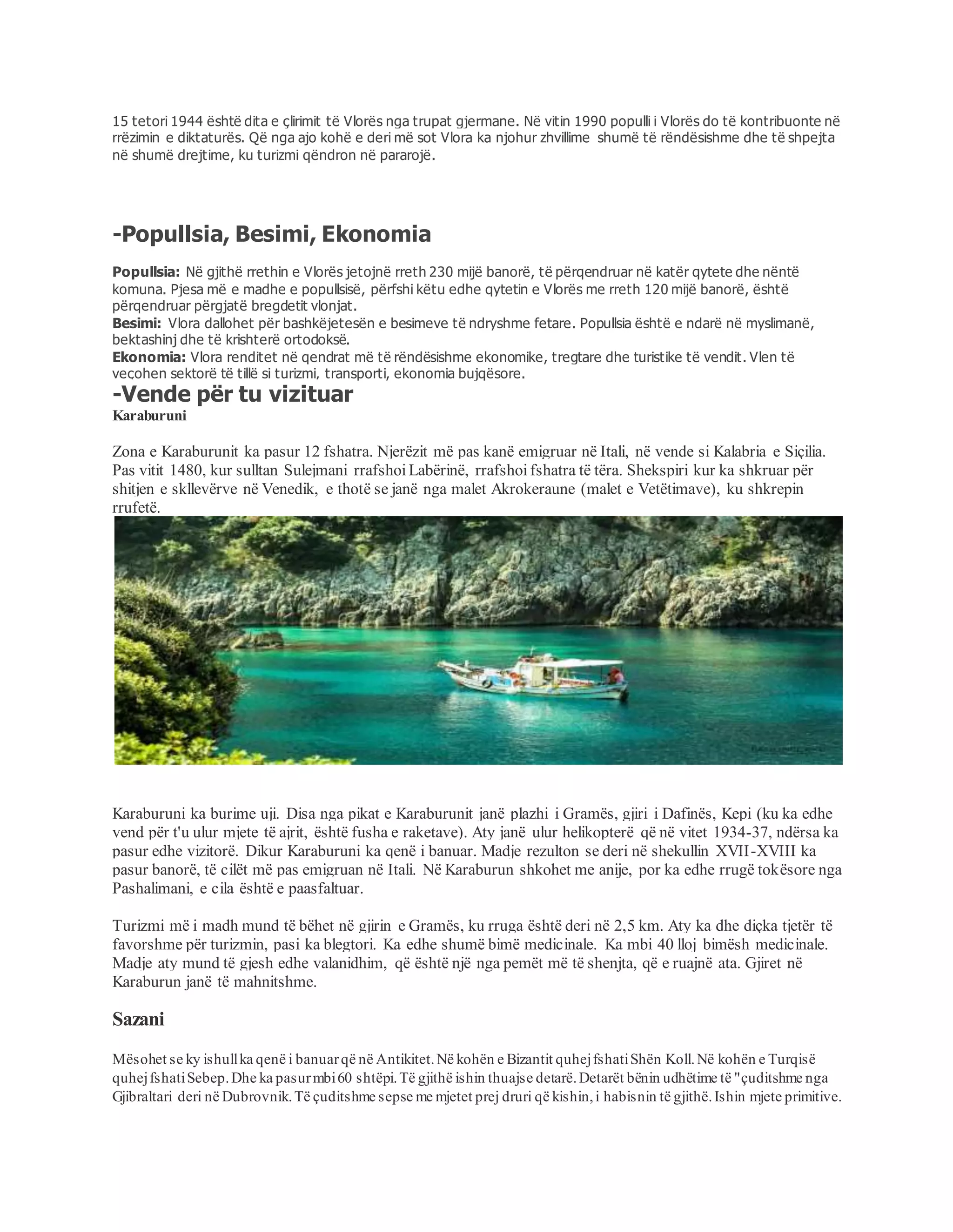 Guida turistike e vlores letersi | DOCX