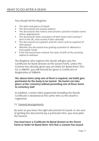 Guide What to do after a Death | PDF