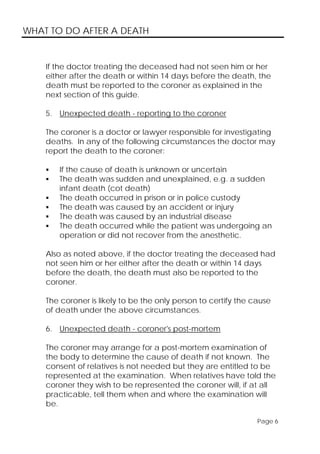 Guide What to do after a Death | PDF
