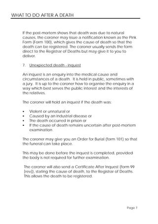 Guide What to do after a Death | PDF