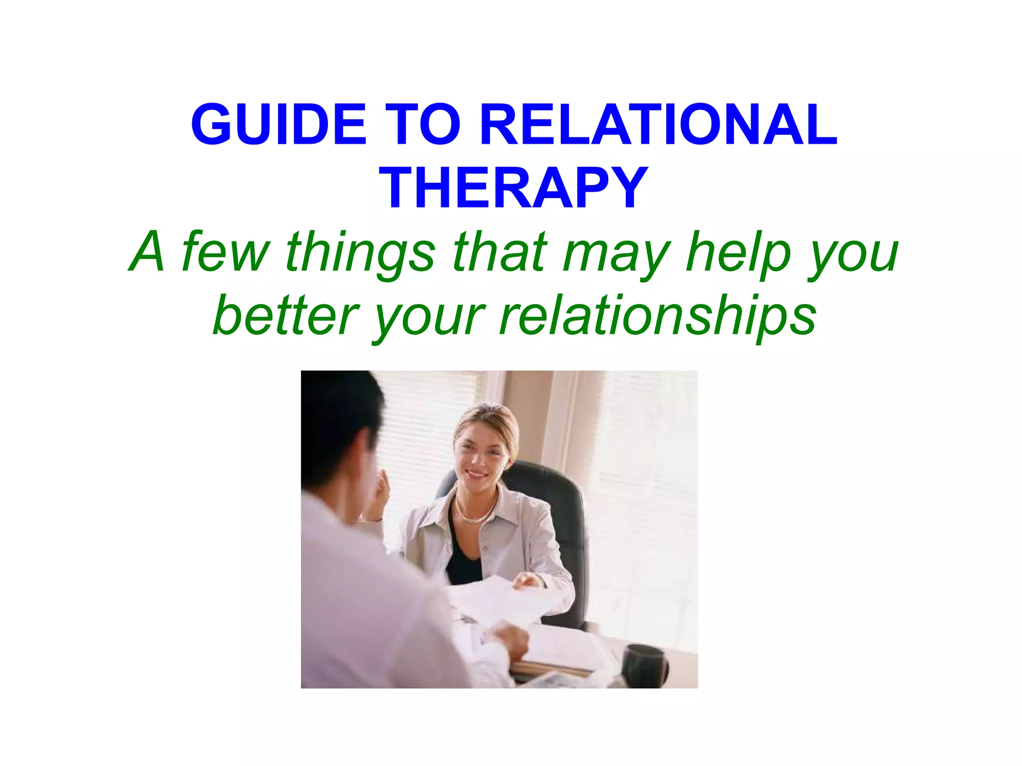 Guide to relational therapy | ODP