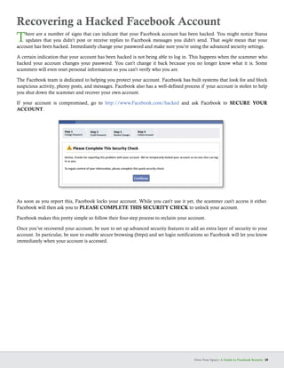 Guide to facebook security | PDF | Internet for Beginners | Internet