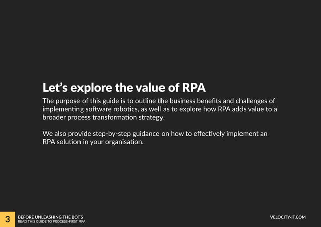 GUIDE TO RPA - Before Unleashing The Bots | PPT