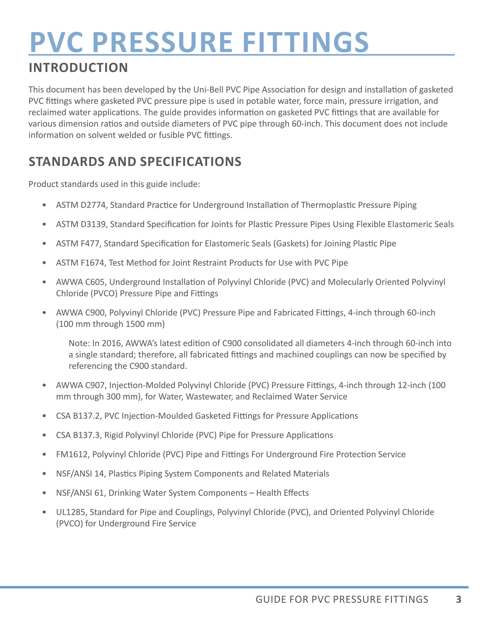 Guide for PVC Pressure Fittings - Uni Bell | PDF