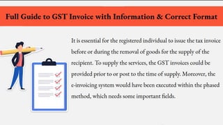 A Brief Guide to GST Invoices: Essential Details and Proper Format ...