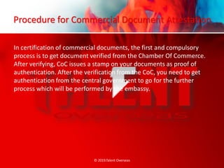 Guide of Embassy Attestation by Talent Overseas | PDF