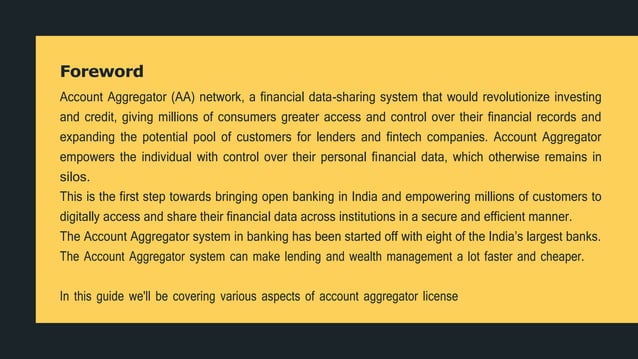 Guide on Account aggregator License | PDF