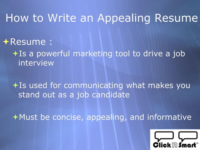 How to write a good resume | PPT