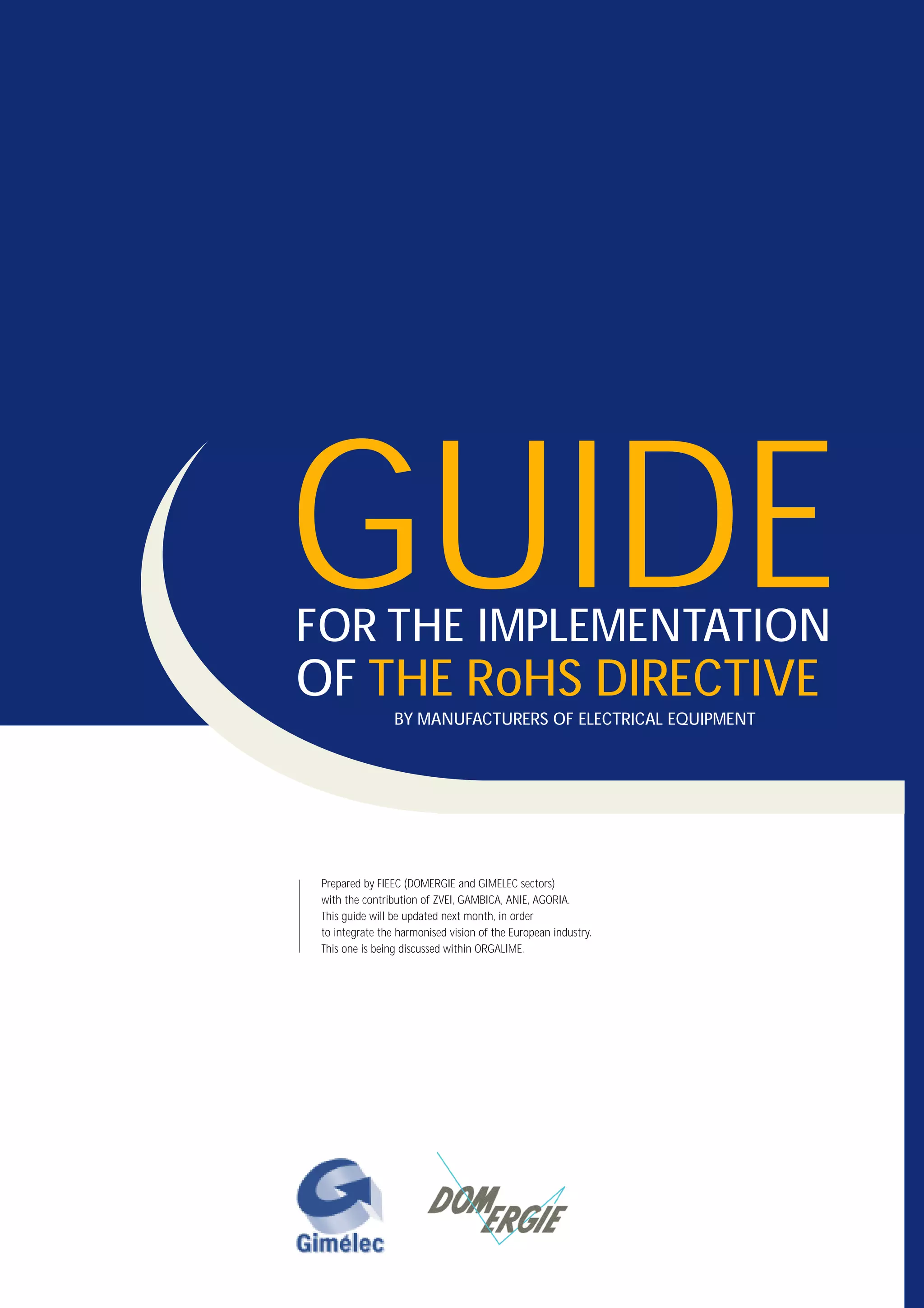 Guide for the implementation of the RoHS Directive by manufacturers of ...